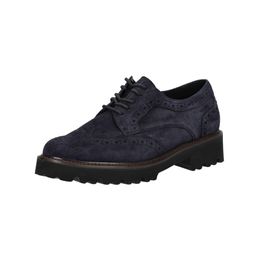 Gabor Damen Schn&uuml;rschuh "Gabor Halbschuhe Veloursleder", Gr. 42,5, blau, Veloursleder, Schuhe