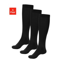 Bench. Herren Kniestr&uuml;mpfe "Herren Wollkniestr&uuml;mpfe, uni, weicher Abschluss", Gr. 39, schwarz, Elasthan, Polyamid, Wolle, unifarben, Socken,