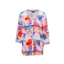 GOLDNER Damen Tunika "Kurzgr&ouml;&szlig;e Viskose-Tunika mit 3/4-Arm und multicolorem Druck", orange, Casual, Gr. 20, Obermaterial: 100% Viskose CV., Tuniken,