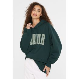 Damen Kapuzensweatshirt, gr&uuml;n, Gr. XXL, SENSES.THE LABEL, bedruckt, Sweatware, Material: 80% Baumwolle, 20% Polyester, Sweatshirts, mit Frottee