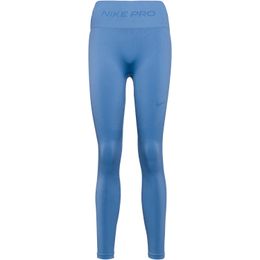 Nike PRO SEAMLESS DRI-FIT Tights Damen - Gr&ouml;&szlig;e S - blau