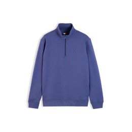 Tommy Jeans Herren Sweatshirt "TJM REGULAR FLEECE 1/4 ZIP MOCK NECK", blau, Gr. M, Sweatware, Obermaterial: 80% Baumwolle, 20% Polyester,