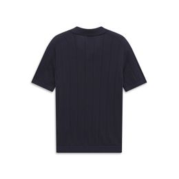 Bugatti Herren Poloshirt "Regular Fit", blau, Gr. L, Strukturmuster, 100% Baumwolle, Shirts, Regular Fit Strickstruktur Baumwolle Kurzarm