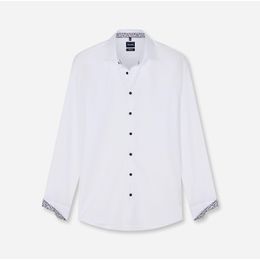OLYMP Herren Langarmhemd "No. Six", wei&szlig;, Gr. 42, unifarben, Web, Obermaterial: 97% Baumwolle, 3% Elastolefin, Hemden, Businesshemd, Kentkragen,