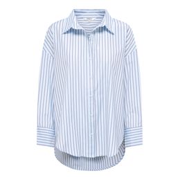 Only Damen Hemdbluse "ONLOREGON ALVA LS REG SHIRT NOOS WVN", blau, Gr. S, gestreift, Web, Obermaterial: 65% Polyester, 35% Baumwolle, Blusen,