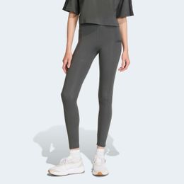 Damen Trainingstights "ESSENTIALS LINEAR COTTON LEGGINGS", grau, Gr. XS, adidas Sportswear, Obermaterial: 90% Baumwolle, 10% Elasthan, Hosen