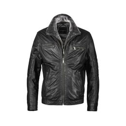 Bugatti Herren Lederjacke "BUHEAVEN", schwarz, Gr. 54, uni, Obermaterial: 100% Lammleder LEL., Jacken, mit Rei&szlig;verschlusstaschen