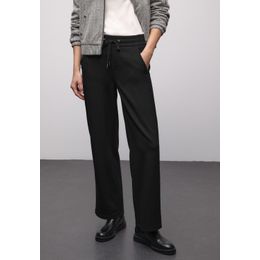 Street One Damen Stoffhoseschwarz (l&auml;nge 30), Gr. 44, unifarben, Web, Obermaterial: 73% Viskose, 24% Nylon, 3% Elasthan. Futter: 100% Polyester,
