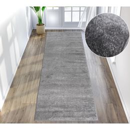 Teppich OTTO HOME, B:80cm H:12mm L:300cm, grau, Kunstfaser, Wohnzimmer, Teppiche, "Ariano, dezenter Glanz mit Hoch-Tief-Struktur", Vintage Design,