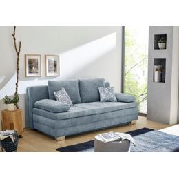 Jockenh&ouml;fer Schlafsofa, B:203cm H:85cm T:106cm, blau, JOCKENH&Ouml;FER GRUPPE, Jugendzimmer, Sofas, "Lincoln, B: 203 cm, Liegefl. 160x203 cm, Dauerschl&auml;fer", mit