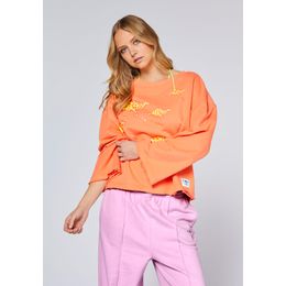 Chiemsee Damen Sweatshirt, orange, Gr. L, 80% Baumwolle, 20% Polyester, Sweatshirts