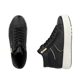Rieker Damen Plateausneaker, Gr. 39schwarz, Lederimitat, unifarben, Schuhe, Stiefelette, Boots, High Top Sneaker mit seitlichem Rei&szlig;verschluss