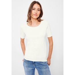 Cecil Damen T-Shirt, wei&szlig;, Basic, Gr. XL, unifarben, Web, 100% Baumwolle, Shirts, Basic