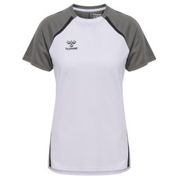 Hummel Damen Trainingsshirt "HMLLEAD 2.0 JERSEY S/S WOMAN", wei&szlig;, Gr. S, Obermaterial: 100% Polyester, Shirts, sportliche Passform, kurze &Auml;rmel,