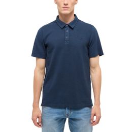 Mustang Herren Kurzarmshirt "Herren Style Palco", blau, Gr. L, Piqu&eacute;, 100% Baumwolle, Shirts