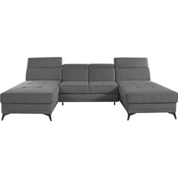 Wohnlandschaft OTTO HOME, B:296cm H:83cm T:173cm, grau, Webstoff (100% Polyester);Luxus-Microfaser Paris (90% Polyester/10% Polyamid);Struktur fein