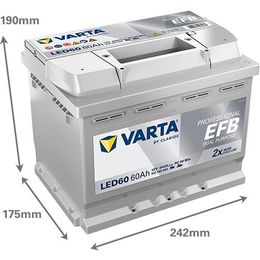 Varta Starterbatterie PROFESSIONAL DUAL PURPOSE EFB 12 V, 60 Ah, 680 A 932060064k312 12V 68Ah 640A