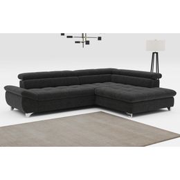 Ecksofa COTTA, B:312cm T:234cm, schwarz, Wohnzimmer, Sofas, "Gemini L-Form, B: 312 cm", mit Kopfteilverstellung, optional Schlaffunktion