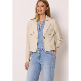 Damen Blouson, beige, Gr. 42, STREET ONE STUDIO, unifarben, Stoff, 65% Viskose, 35% Nylon, Jacken, aus softem Materialmix