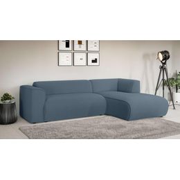 Ecksofa Home Affaire, B:257cm H:78cm T:161cm, blau, 100% Polyester, Wohnzimmer, Sofas, "GENTON L-Form (257 cm), zeitlos & stilvolles Design",