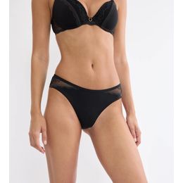 Triumph Damen Slip "Comfort Allure Brazilian", Gr. 40, schwarz, Microtouch, Obermaterial: 80% Polyamid, 20% Elasthan, Unterhosen, florale