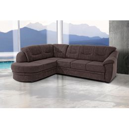 Sit & More Ecksofa SIT & MORE, B:267cm H:90cm T:206cm, braun, NaturLEDER (echtes Rindsleder) in Sitz und R&uuml;cken. Korpus in passendem Kunstleder SOFTLUX
