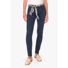 Damen Chinohose "DYLI 5", blau, Gr. 25, Le Temps Des Cerises, unifarben, 98% Baumwolle, 2% Elasthan, Hosen, mit paspelierten Ges&auml;&szlig;taschen