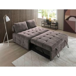Schlafsofa OTTO HOME, B:140cm H:85cm T:109cm, braun, 100% PES, Jugendzimmer, Sofas, "Kuno, B:140cm, G&auml;stebett, Multifunktional", 2-Sitzer Schlafsofa
