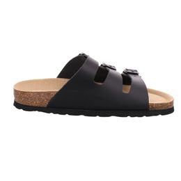 Rohde Damen Pantolette "Alba", Gr. 39schwarz, Leder, Basic, Schuhe, Hausschuh, Schlappen, Urlaubsschuh mit Schnallenverschluss