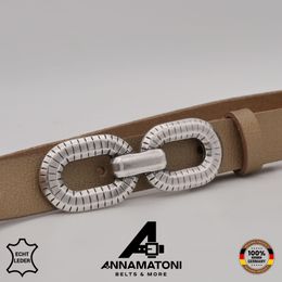 AnnaMatoni Damen Lederg&uuml;rtel "AnnaMatoni AnnaMatoni Damen G&uuml;rtel aus Echtleder mit Moderner"gold 999, Gr. 115, 100% Leder, G&uuml;rtel