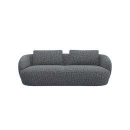 3-Sitzer FLEXLUX, B:217cm H:85cm T:102cm, grau, 100% Polyester, Sofas, "Torino, rund und bequem, Couch, Dreisitzer", Modernes, organisches