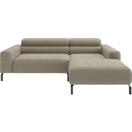 Ecksofa Home Affaire, B:223cm H:71cm T:183cm, beige, 95% Polyester, 5% Nylon, Wohnzimmer, Sofas, "Ecksofa, L-Form, incl. Kopfteilverstellung, Breite