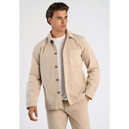 LINDBERGH Herren Outdoorhemd "Hemdjacke Modern Fit", beige, Gr. XXL, Obermaterial: 98% Baumwolle, 2% Elasthan, Hemden