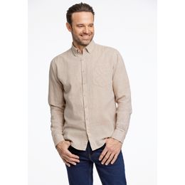 JACK'S INN 54 JACK&rsquo;S Herren Leinenhemd "Leinenhemd (Langarm) Regular Fit", beige, Gr. XL, Obermaterial: 55% Leinen, 45% Baumwolle, Hemden