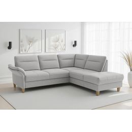Sit & More Ecksofa SIT & MORE, B:218cm H:90cm T:212cm, beige, 100% Polyester, Wohnzimmer, Sofas, "Pamela, B: 218 cm, L-Form, wahlweise mit Schlaffunktion und