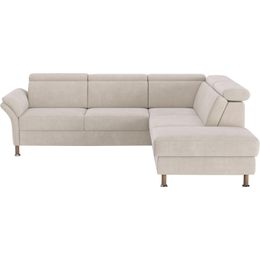 Ecksofa OTTO HOME, B:259cm H:85cm T:227cm, beige, 100% Polyester, Wohnzimmer, Sofas, "Calypso L-Form", mit Relaxfunktion motorisch im Sofa 2,5- Sitzer