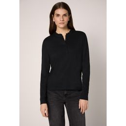 Damen Langarmshirt, schwarz, Gr. 34, STREET ONE STUDIO, unifarben, Web, 50% Modal, 50% Baumwolle, Shirts, mit R&uuml;schendetails