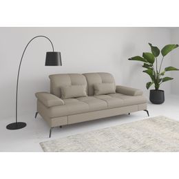 Sit & More 3-Sitzer SIT & MORE, B:212cm H:90cm T:122cm, grau, 95% Polyester, 5% Polyamid, Sofas, "Amica, inkl. Sitztiefenverstellung und Armteilverstellung",
