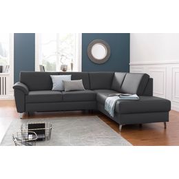 Sit & More Ecksofa SIT & MORE, B:250cm H:87cm T:201cm, schwarz, Kunstleder SOFTLUX;Luxus-Microfaser (100% Polyester), Wohnzimmer, Sofas, "Texel L-Form", mit