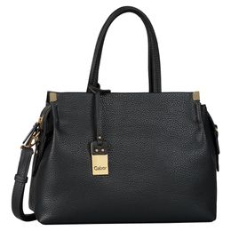 Gabor Damen Shopper "Gela", schwarz, Lederimitat, clean, gepflegt, unifarben, Taschen, Damen Umh&auml;ngetasche, schm&uuml;ckenden Metallecken, hochwertiges