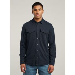 G-Star Raw G-STAR Herren Langarmshirt "Jersey Hemd Marine Pockets", blau, Gr. S, Obermaterial: 100% Baumwolle, Shirts