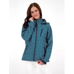DEPROC Active Damen Funktionsjacke "SHELBY PEAK XII Outdoorjacke", blau, Gr. 42, Softshell, 100% Polyester, Jacken, leichte Softshelljacke mit