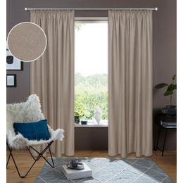 Gardine OTTO HOME, B:140cm H:145cmtaupe, Leinenstruktur, Leinen, Polyester, Wohnzimmer, Gardinen, "Rudy", Halbtransparent, Leinenlook,