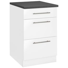 Wiho-K&uuml;chen Unterschrank WIHO K&Uuml;CHEN, B:50cm H:85cm T:60cm, wei&szlig;, K&uuml;che, Schr&auml;nke, "Cali", 50 cm breit, mit 2 gro&szlig;en Ausz&uuml;gen