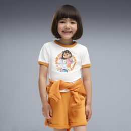 Puma M&auml;dchen T-Shirt "Puma x DORA THE EXPLORER Slim Ringer-T-Shirt M&auml;dchen"wei&szlig;, Gr. 104, Obermaterial: 94% Baumwolle, 6% Elasthan. Rippe: 30%