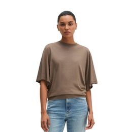 Marc O'Polo MARC O'POLO Damen T-Shirt "aus TENCEL Lyocell-Baumwolle-Mix", braun, Basic, Gr. M, unifarben, Obermaterial: 67% Lyocell, 33% Baumwolle, Shirts
