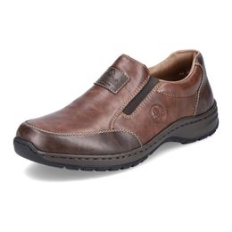 Rieker Herren Slipper, Gr. 46, braun, Lederimitat, used, Schuhe, Schlupfschuh, Halbschuh, Freizeitschuh in bequemer Weite G (weit)