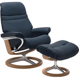 Relaxsessel stressless, B:83cm H:105cm T:74cm, blau, Leder BATICK: BATICK ist ein leicht korrigiertes, durchgef&auml;rbtes und genarbtes M&ouml;belleder, bei
