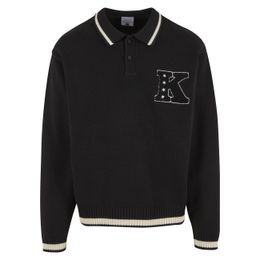 Karl Kani Herren Poloshirt "Karl Kani Star K Knit Poloshirt", schwarz, Gr. S, bedruckt, 60% Baumwolle, 40% Polyacryl, Shirts