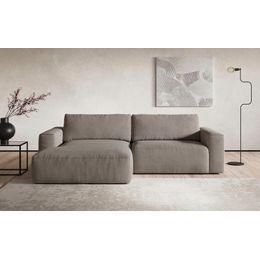 Ecksofa COTTA, B:288cm, grau, 100% Polyester, Wohnzimmer, Sofas, "Lasso L-Form, B: 288 cm, XL Sofa, Top Modern", XL Recamiere B:114 cm, bequeme